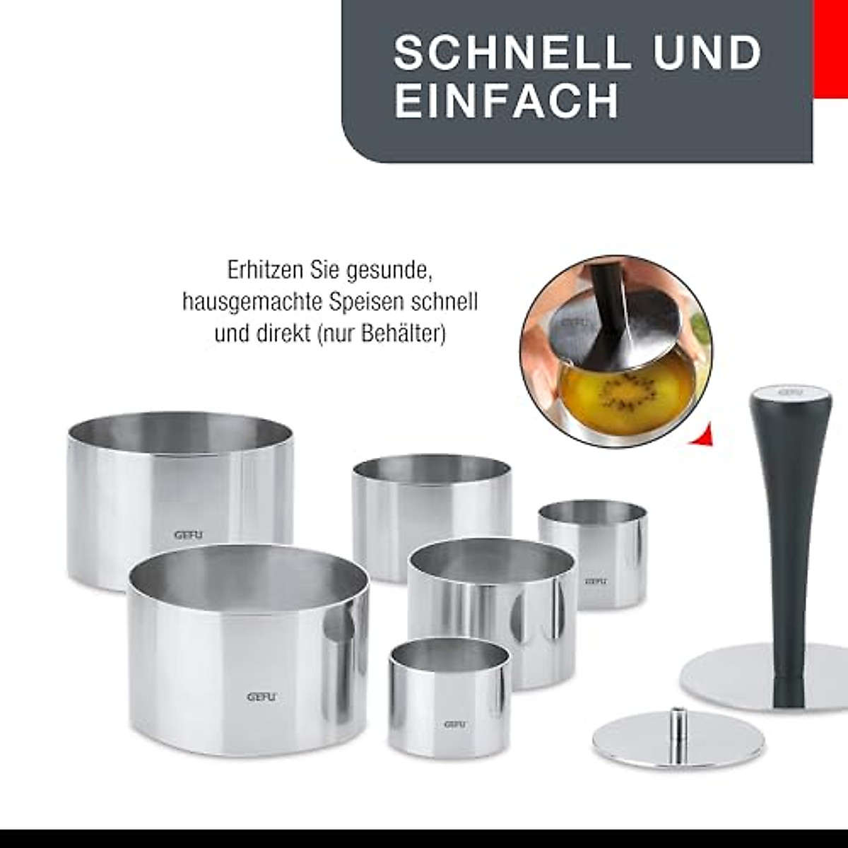 GEFU Professional Dish Prepping/Plating/Forming Ring Set/10 pieces/FORMIDABLE