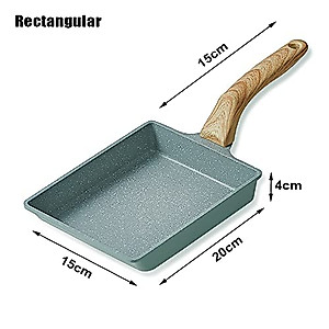 DAFEIKE Nonstick Omelette Pan Japanese Tamagoyaki Egg Pan Rectangular Small Non Stick Frying Pan 8” x 6”, Green