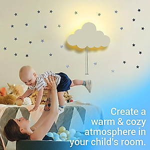Cloud Light - Floating Cloud Wall Lamp For Nursery | Cute Floating Cloud Lamp For Kids Bedroom | Battery-operated Hanging Cloud Night Lights | Cloud Lights For Bedroom | Cloud Lamp For Baby Nursery