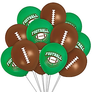 Treasures Gifted Football Balloons - 12 Pack of 12 Inch Football Helium Balloons - Football Decorations - Football Party Supplies - Football Decor - Sports Balloons - Football Party Balloons
