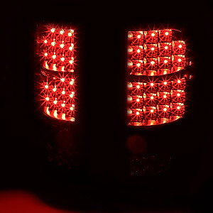 Auto Dynasty Pair of Black Housing Smoke Lens Full LED Tail Lights Brake/Reverse Lamps Compatible with Ford F-150 Lobo 04 05 06 07 08