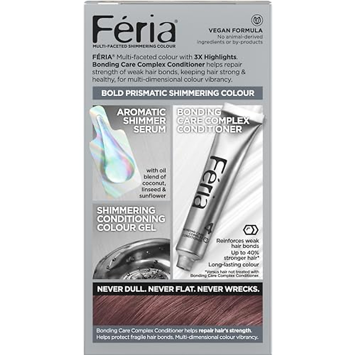 L'Oreal Paris Feria Multi-Faceted Shimmering Permanent Hair Color, 721 Dusty Mauve, Pack of 1 Hair Dye Kit