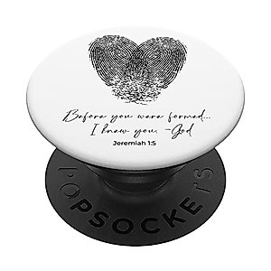 Fingerprint Heart Love Form Jeremiah 1 5 Christian Valentine PopSockets Swappable PopGrip