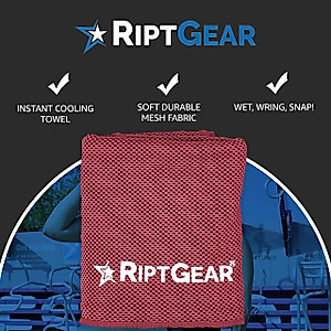 RiptGear Instant Cooling Towel - Great Workout Towel, Gym Towel and Sweat Towel - Ideal Cooling Towels for Fitness and Exercise, Gym, Yoga, Sports, Pilates, Travel, Running and Hiking (Pink)