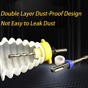 Drill Dust Cover Collector, Drilling Holes Dust Catcher Bowl, Scalable Dust Cover for Electric Drill Bits Cordless Drill Dust Cover Collector Scalable Rubber Dustproof Dust Bowl Device Power（1 Pack）