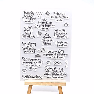 Welcome to Joyful Home 4pcs/Set Different Sentiments Rubber Clear Stamp for Card Making Decoration and Scrapbooking