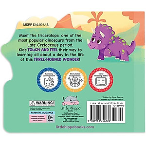 Dino Days with Triceratops - Touch and Feel Board Book - Sensory Board Book