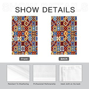 Double-sided garden flag Mexican Talavera Ceramic Tile Pattern Outdoor Flag Garden Flag Yard Outdoor Decoration （12×18in）.