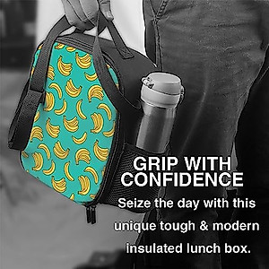 Fubido Watermelon Print,Insulated Lunch Bag for Women Men,Watermelons Slice in Watercolors,Reusable Leakproof Lunch Box for Adult Office Lunch Tote Bag Fit Travel Picnic,Pink White,with shoulder strap