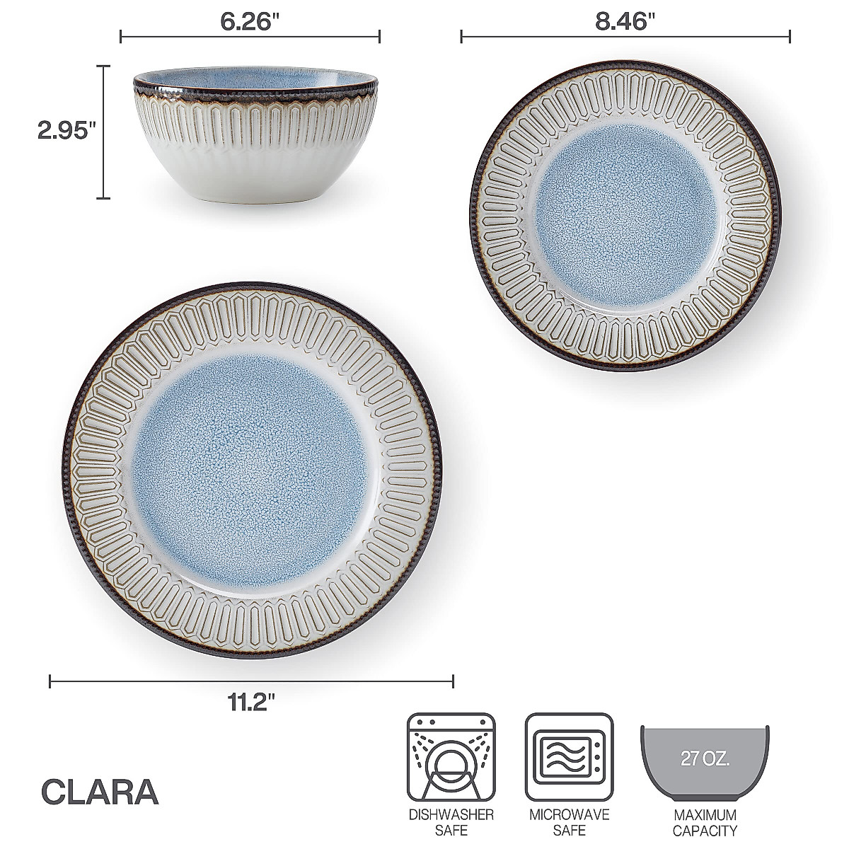 Pfaltzgraff Clara 12 Piece Dinnerware Set, Service for 4