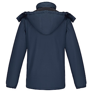 CAMEL Men's Winter Ski Jackets Waterproof Snow Coat with Hood Mountain Windproof Rain Jacket