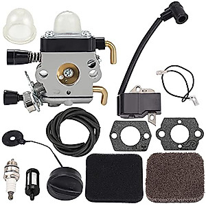 ATVATP FS75 Carburetor for Stihl FS80 FS80R FS85 FS85R FS85T FS85RX String Trimmer 4137-120-0606 4137-120-0608 C1Q-S97 C1Q-S143 C1Q-S153 C1Q-S186 & 4137 400 1350 Ignition Coil