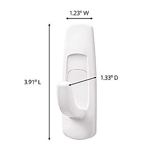 Command Large Utility Hooks, Damage Free Hanging Wall Hooks with Adhesive Strips, No Tools Wall Hooks for Hanging Decorations in Living Spaces, 7 White Hooks and 12 Command Strips