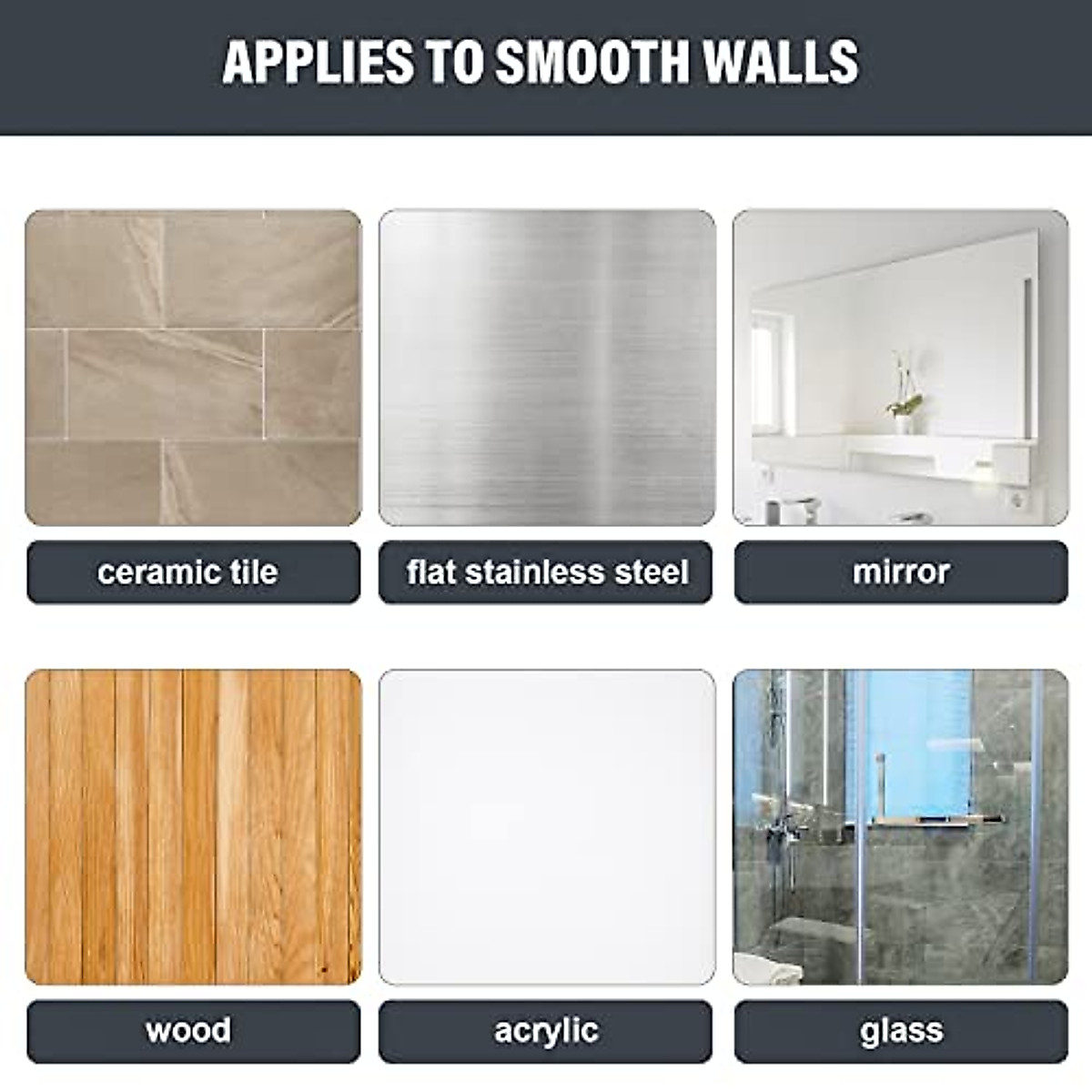 Demao 10 PCS Utility Hooks,Black Self Adhesive Stainless Steel Heavy Duty Utility Storage Hook,Shower Razor Hook for Towel，Loofah, Plug, Keys, Robe,Coat,Kitchen and Bathroom Supplies.