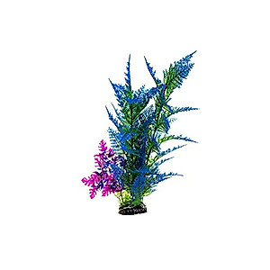 CNZ Aquarium Decor Fish Tank Decoration Ornament Artificial Plastic Plant Green/Blue, 15.7-inch