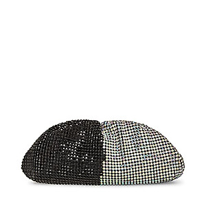 Betsey Johnson Liquid Bling Clutch, Black Silver