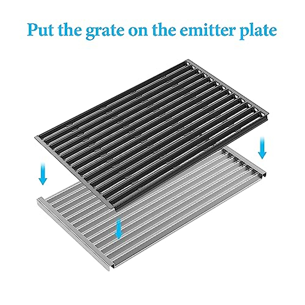 BBQ-PLUS Porcelain-Enamel Cooking Grid Grate and Emitter Plates Replacement Parts for Charbroil Commercial TRU-Infrared Grills 463242715 463242716 463276016 466242715 466242815, Lowes 606682 639322