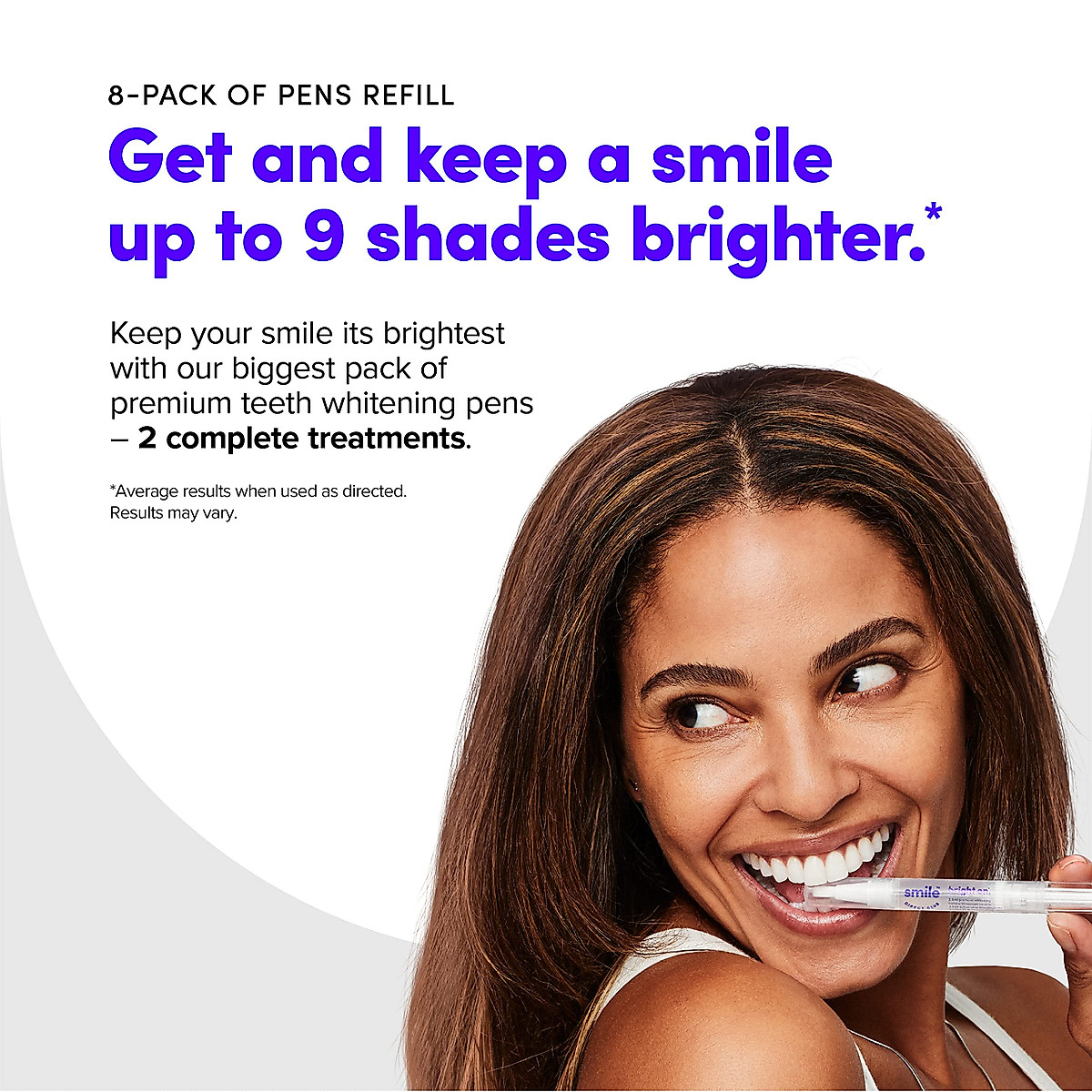 SmileDirectClub Teeth Whitening Kit - 8 1.4ml Gel Pens - Professional Strength Hydrogen Peroxide - Pain Free and Enamel Safe - Up to 9 Shades Whiter in 1 Week