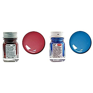 Make Your Day Testors Metallic Enamel Paint Variety with Thinner, 1/4 fl oz (Pack of 8) Paintbrushes