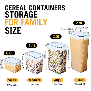 Air Tight Food Storage Containers with Lids Airtight Stackable 14 Pack Pantry Organization and Storage Containers Set for Cereal, Dry Food, Flour and Sugar, Rice - Free Marker and 24 Labels