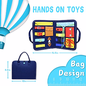 hosck Montessori Toys for 1 Year Old, Newborn Toys Education Activity Toddler Toys for Basic Skills Learning,Dress Cognition, Bag Designed Enlighten Toy for Infants, Boys and Girls