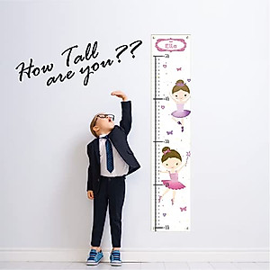 Personalized Kids Canvas Growth Chart, Height Chart, Growth Chart Banner, Ballerina