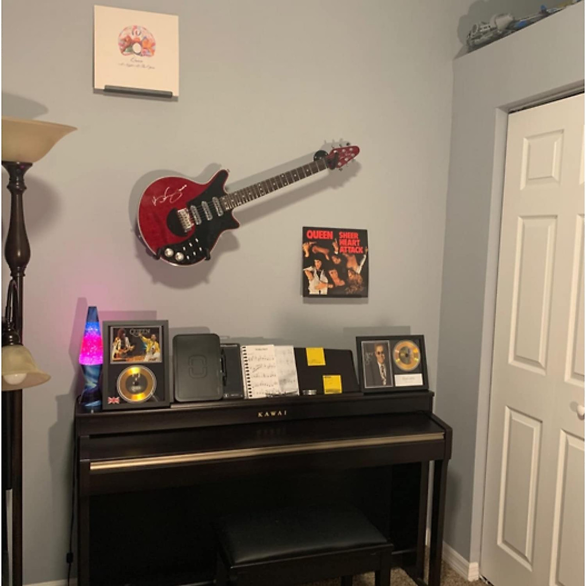 BEMTE Guitar Wall Mount Guitar Bass Display Rack Horizontal Hanger (Electric Guitar/ Ukulele)