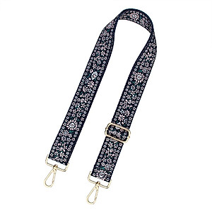 LIFEMATE Bag/Purse Strap Replacement Crossbody Shoulder For Women Adjustable Jacquard Woven Guitar Strap Style(Little Flower)