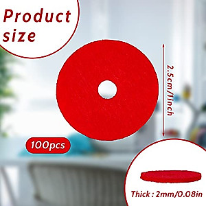 100 Pieces Sewing Machine Spool Pin Felt Pad Red Spool Pin Felts Thread Spool Pin Sewing Machine Spool Adapter Treadle Sewing Machine Parts for DIY Sewing Arts Crafts, 1 x 0.2 x 0.08 Inch