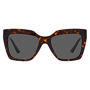 Versace VE 4418F 108/87 Havana Plastic Square Sunglasses Dark Grey Lens