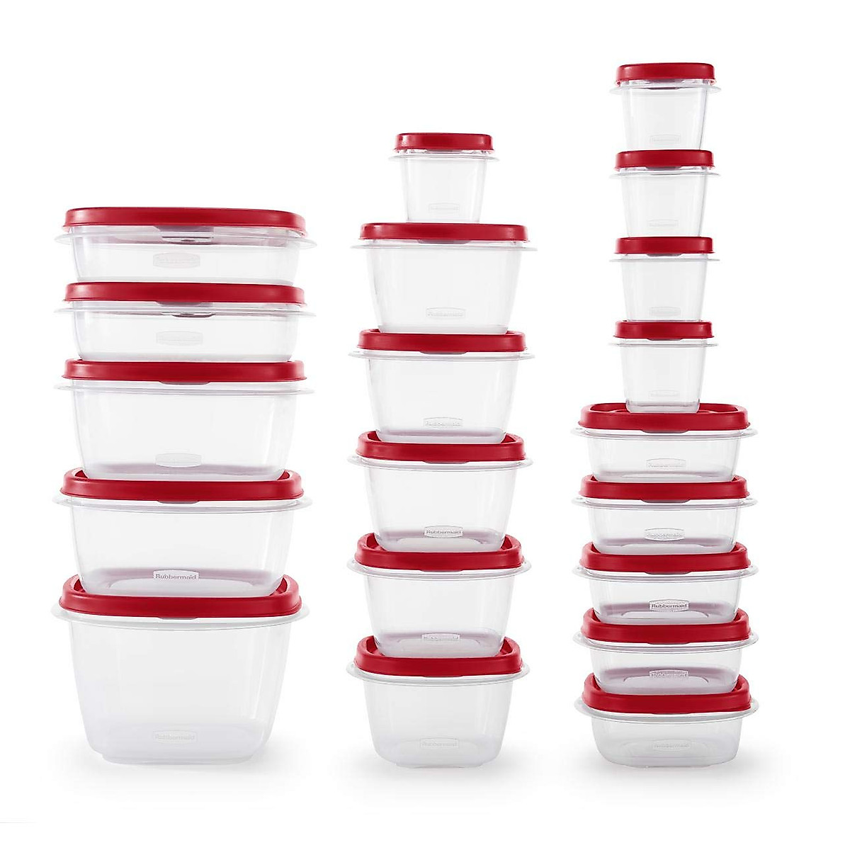 Rubbermaid 2063703 Easy Find Lid Storage Container, BPA Free, Red