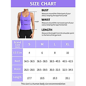 ATTRACO Workout Tops for Women with Built in Sports Bra Yoga Racerback Crop Top Blue S