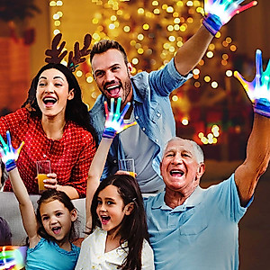 GLEDLOVES LED Gloves,LED Finger Gloves,Finger Light Gloves,LED Gloves for Kids Gifts,The Toys for 3-8 Year Old Boys Girls,Light Up Gloves have 5 Color/6 Mode,in Halloween Chrismas Party(1 Pair/S)