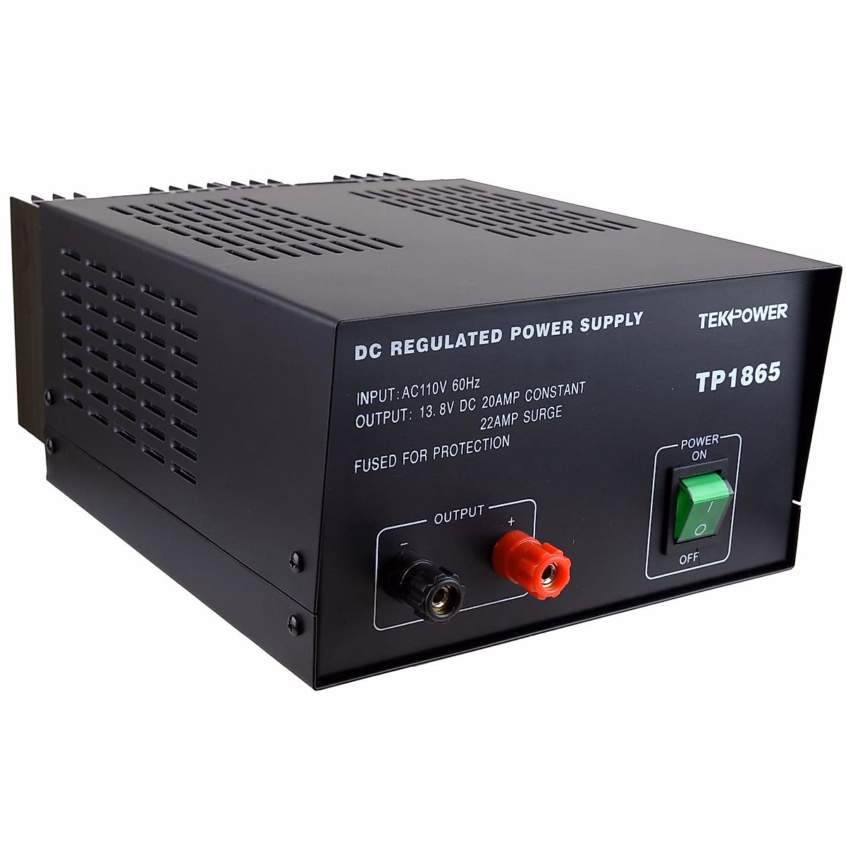 TekPower TP1865 22 Amp DC 13.8V Regulated Power Supply with Fuse Protection