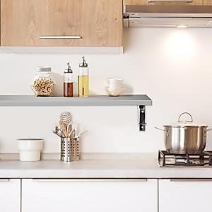 AshKiz Concession Shelf 48" L x 12" W, Foldable Concession Shelf, Folding Concession Shelf for Food Truck, Stainless Steel Drop Down Folding Serving Food Shelf Stand Serving for Concession Windows