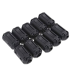 SING F LTD 10Pcs Noise Suppressor 7Mm EMI Rfi Clip Choke Ferrite Core Cable Filter
