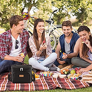 Lifewit Reusable Insulated Lunch Bag for Men, Lunch Box Women, Portable Cooler Freezable Soft Lunchbox Leakproof with Adjustable Shoulder Strap for Adult for Work Picnic or Travel, Black 9L