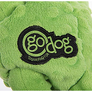 goDog Crazy Tugs Monkeys with Chew Guard Tough Plush Dog Toy, Green, Large