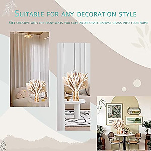 93PCS Natural Pampas Grass Mix Bouquet | Dried Pampas Bouquet for Wedding Boho Flowers Home Table Decor Desk Decor, Rustic Farmhouse