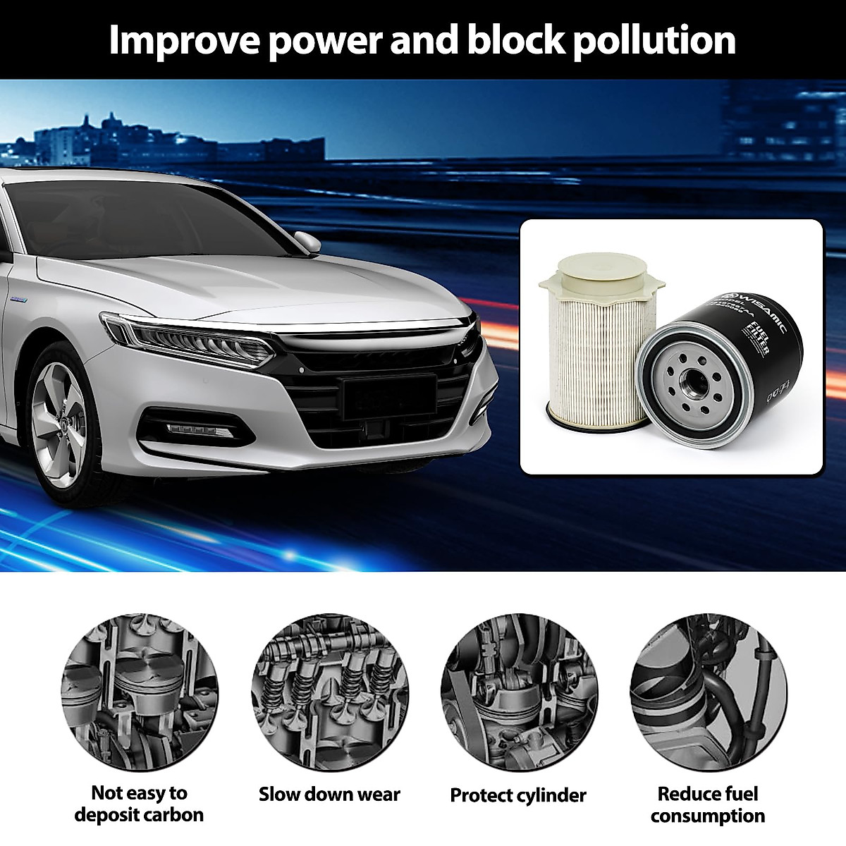 Wisamic 6.7L Cummins Fuel Filter Set Replacement for 2013-2018 Dodge Ram 2500 3500 4500 5500 6.7L Cummins Turbo Diesel Engines, Diesel Fuel Filter Water Separator Set Replace 68197867AA 68157291AA