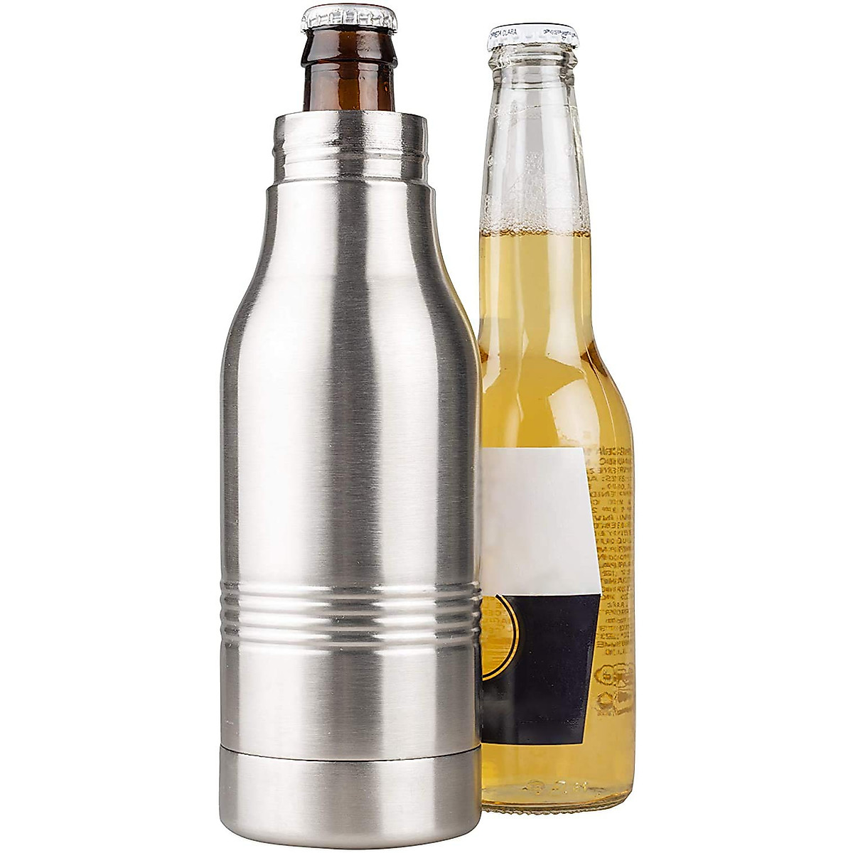 Strova Beer Bottle Insulator - Stainless-Steel Insulated Bottle Holder w/Double-Walled Insulation – Beer Cooler Keeps Drinks Colder, Longer (Includes Carry Bag)