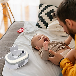 Babelio Baby Wipe Warmer with Night Light, Wet Wipes Dispenser for Baby Wipes with Temperature Display and Large Capacity