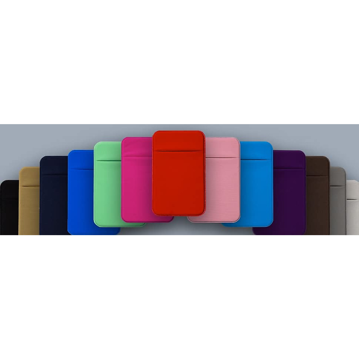 Elastic Phone Card Holder Pocket, Stick-On Wallet, Adhesive Credit Card Pouch, Phone Accessories, Compatible With iPhone, Samsung Galaxy – Blue