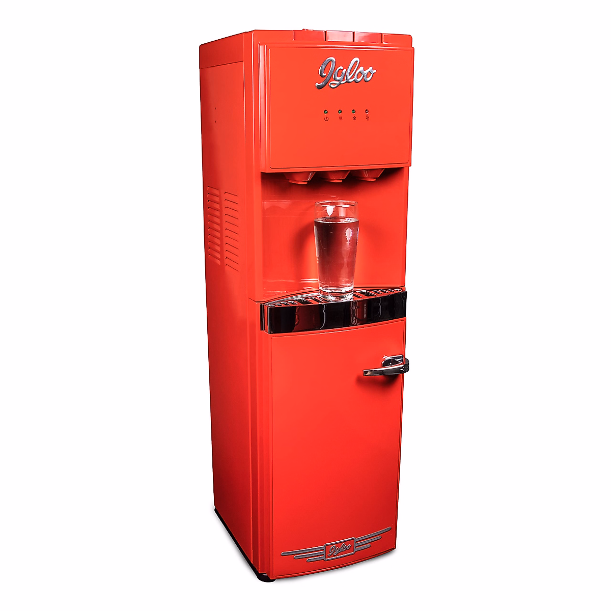 Igloo Retro Bottom Load Water Dispenser, Hot, Cold or Room-Temperature Water, Holds 3 or 5 Gallon Bottles, Child Safety Lock, Perfect for Homes, Kitchens, Dorms, Red