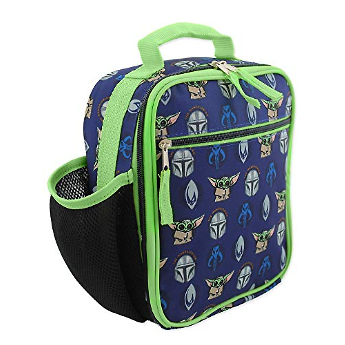 Disney Star Wars Mandalorian Baby Yoda Boy's Girl's Adult Soft Insulated School Lunch Box (One Size, Blue/Green)