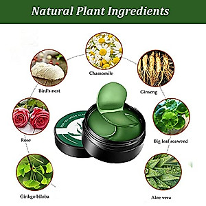 UIRPK Seaweed Tightening Eye Mask,60pcs Under-Eye Treatment for Tired Under-Eye Skin, Dark Circles, Eye Bags And Fine Lines,Seaweed Wrinkle Removal Tightening Eye Mask (60PCS)