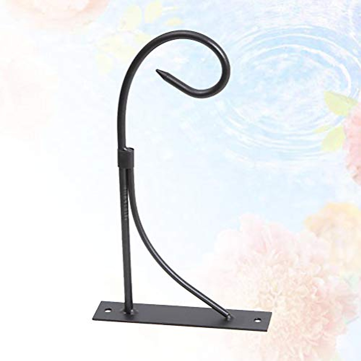 Hemoton Good Black Wrought Iron Flower Pot Rack Indoor Retro European Wall Hanging Flower Shelf Living Room Garden Balcony Bonsai Pot Rack Stand