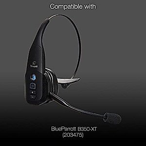 Ear Pad Cushion Kit for Blue Parrott B350-XT Bluetooth Headset, 2 Leather Cushions, 2 Foam Earpads, 4 Microphone Windscreens by Global Teck