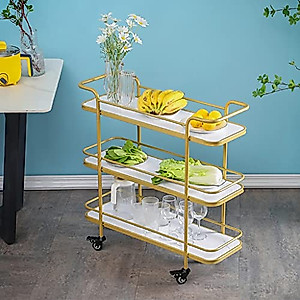 BHVXW Multi-Layer Kitchen Trolley Storage Trolley Storage Rack Rack Three-Tier Trolley Home Home (Color : E, Size : 80cm*78cm)