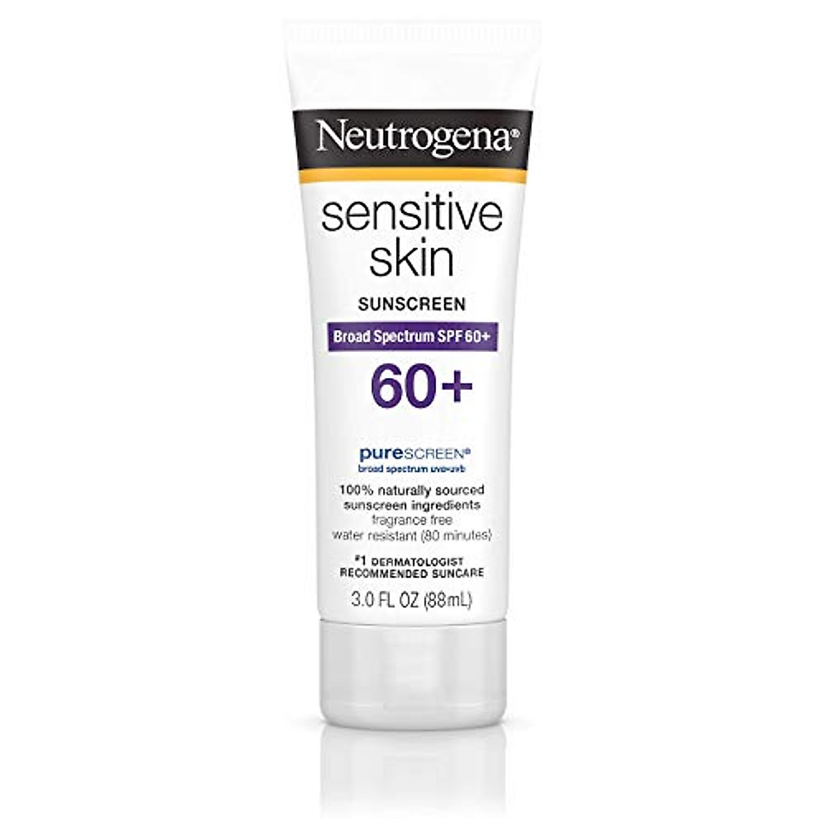 Neutrogena Sensitive Skin Sunscreen Lotion with Broad Spectrum SPF 60+, Water-Resistant, Hypoallergenic & Oil-Free Gentle Sunscreen Formula, 3 fl. oz (Pack of 3)